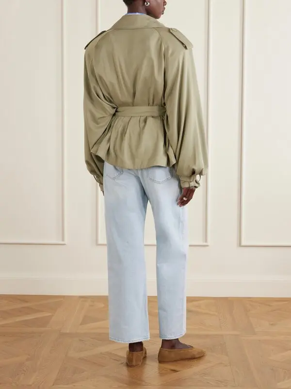 THE FRANKIE SHOP Elva Belted Twill Trench Coat