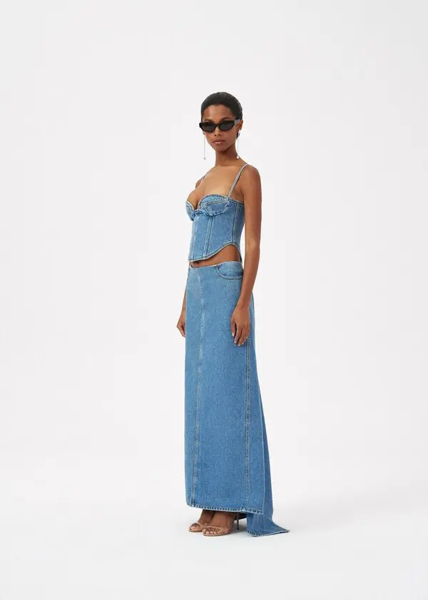Magda Butrym Denim Corset Top