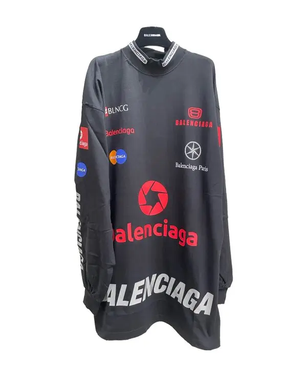 Balenciaga Long Sleeve Logo Print Sweatshirt