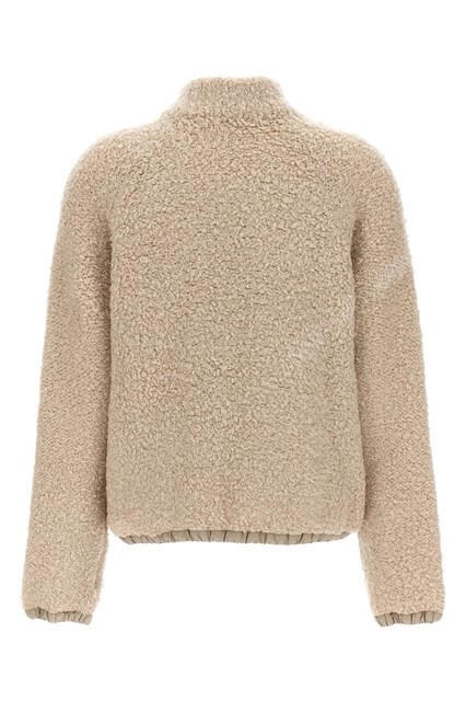 Brunello Cucinelli High-neck Zip-up Fleece Jacket - Nude