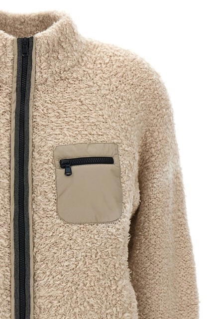 Brunello Cucinelli High-neck Zip-up Fleece Jacket - Nude