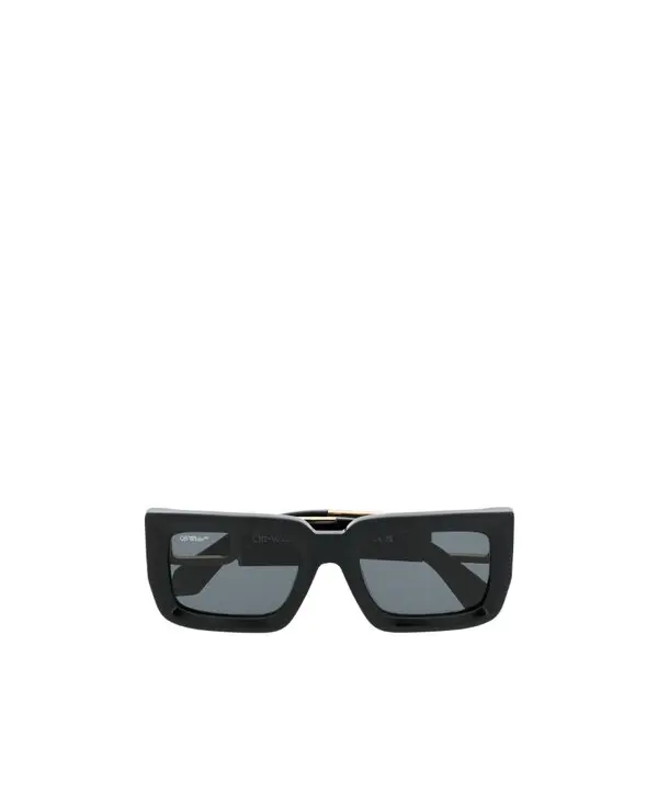 Off-White Rectangular Frame Sunglasses With Logo Detail - Black