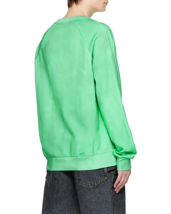 Balmain Logo Print Crewneck Sweatshirt - Green
