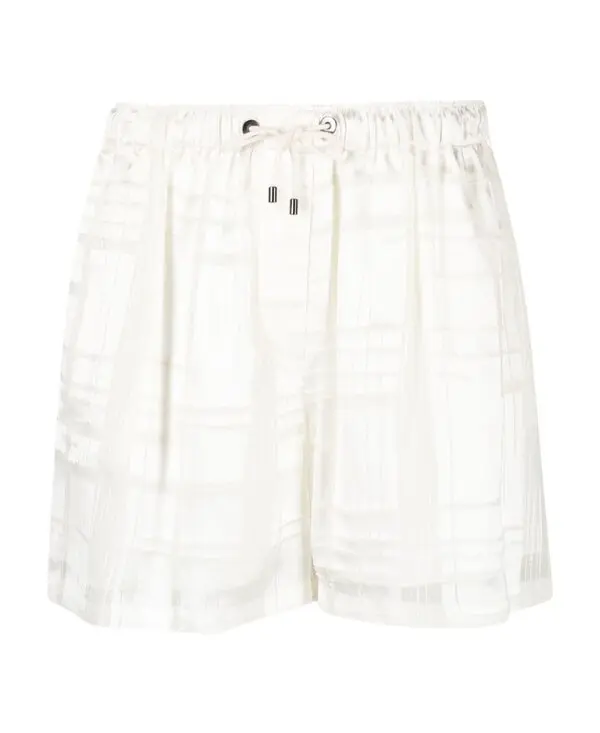 Brunello Cucinelli Textured-finish Drawstring-waist Shorts - White