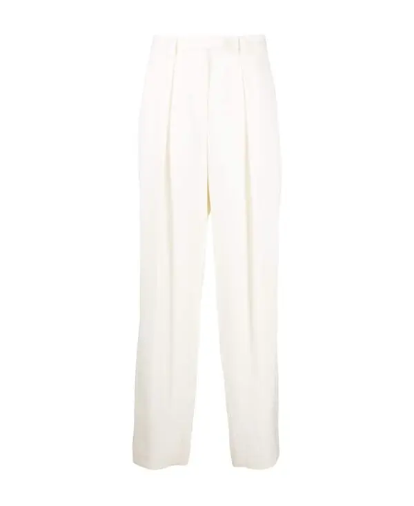 Brunello Cucinelli High-waisted Tailored Trousers - White