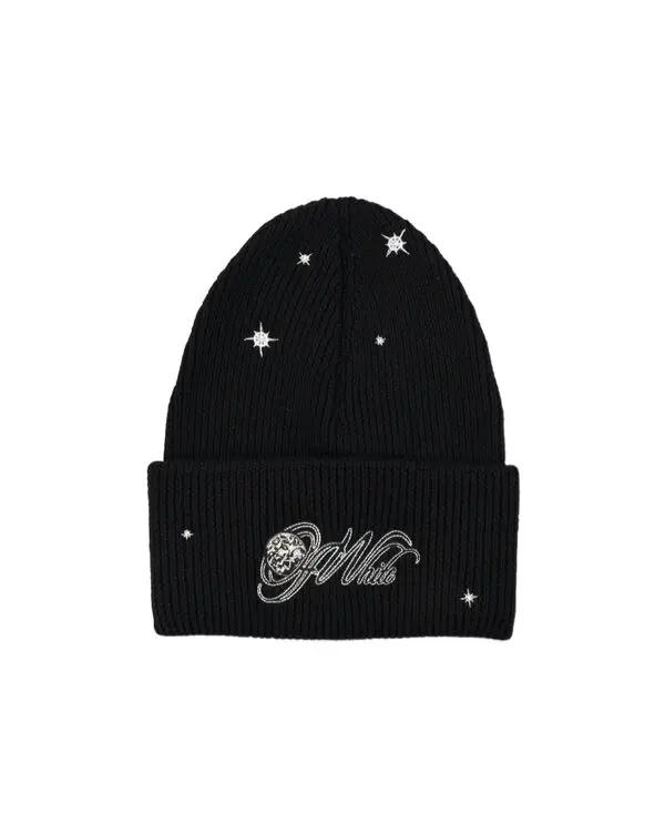 Off-White Crystal-embellished Logo Beanie - Black