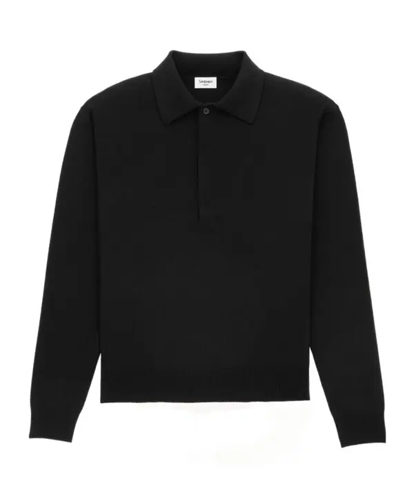 Saint Laurent Button Detailed Knitted Polo Shirt