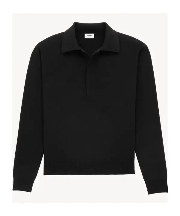 Saint Laurent Button Detailed Knitted Polo Shirt