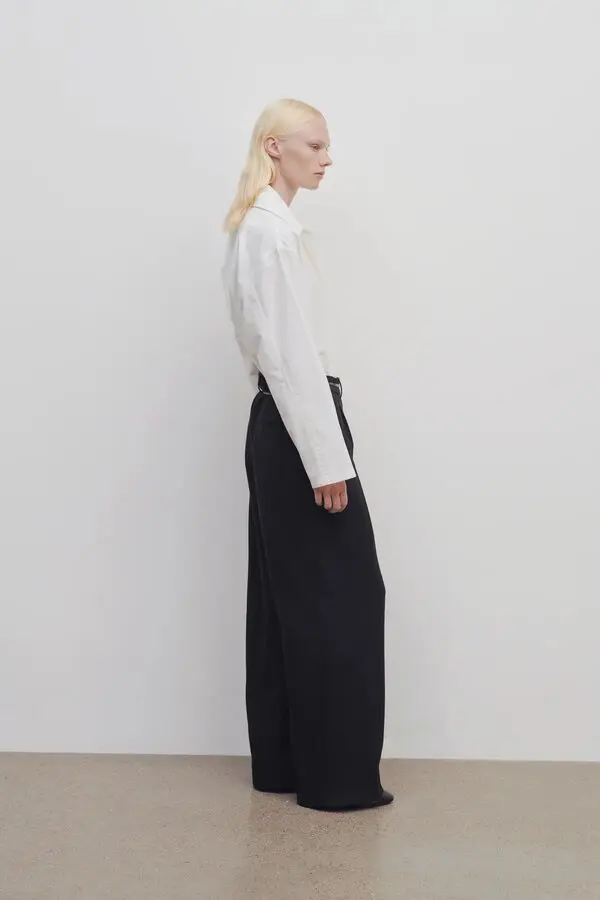 THE ROW Freshly Cut Wool Wide-leg Casual Pants
