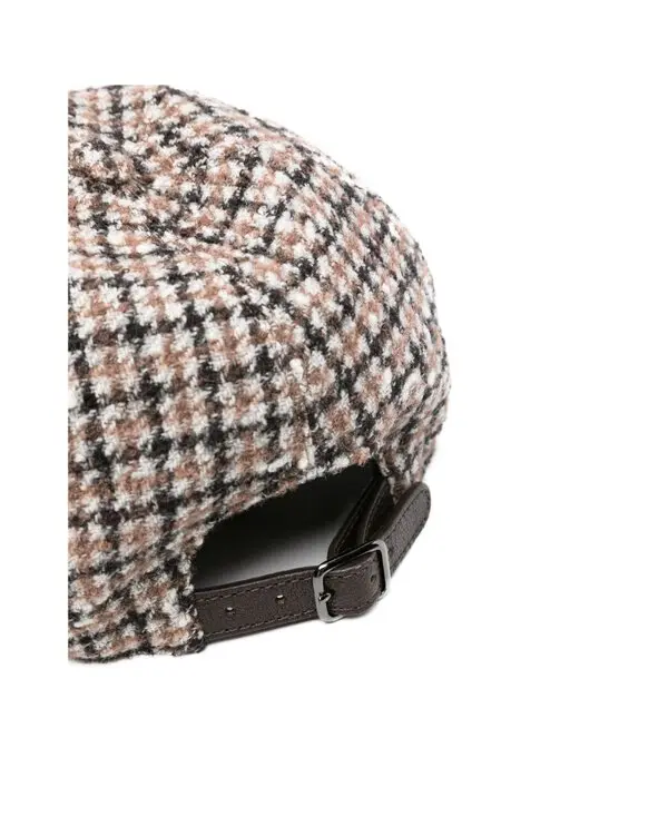 Brunello Cucinelli Plaid Wool Blend Baseball Cap