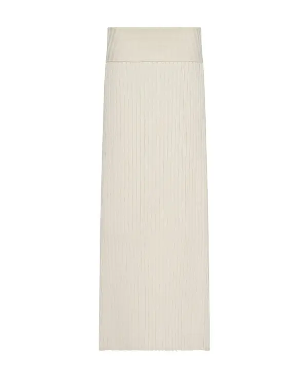 THE ROW Ribbed Long Skirt - White