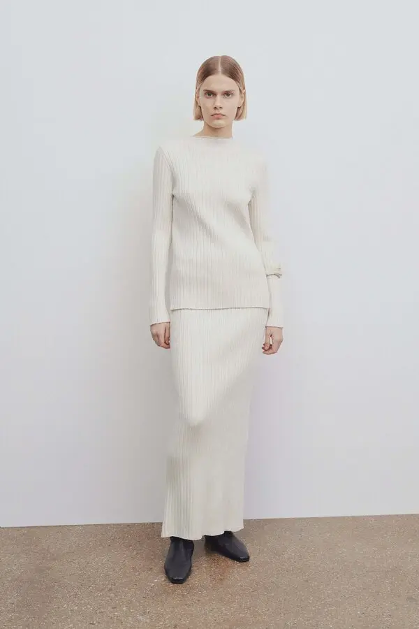 THE ROW Ribbed Long Skirt