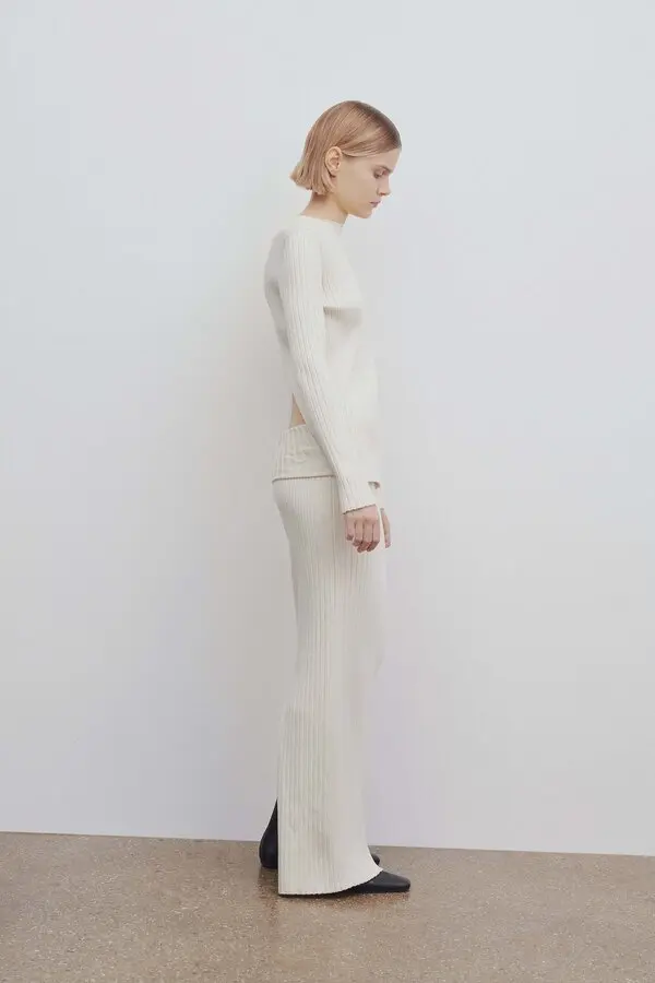 THE ROW Ribbed Long Skirt
