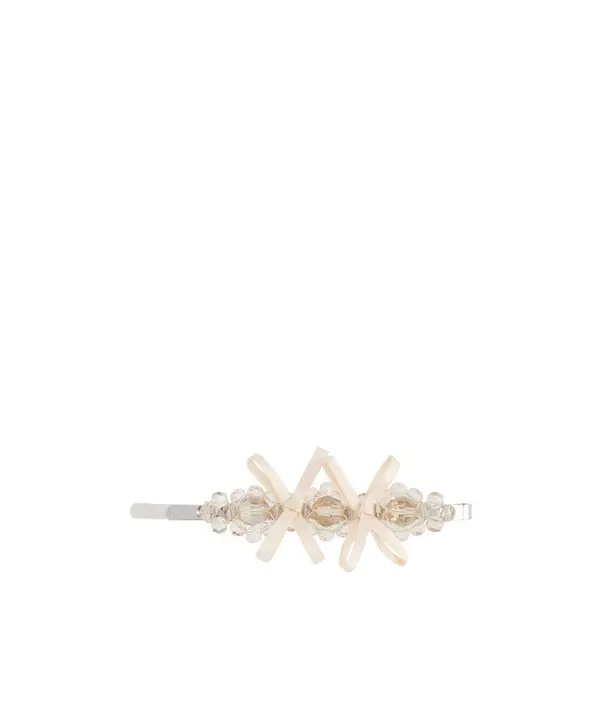Simone Rocha Beaded Crystal And Satin Knot Hairpin - Yellow