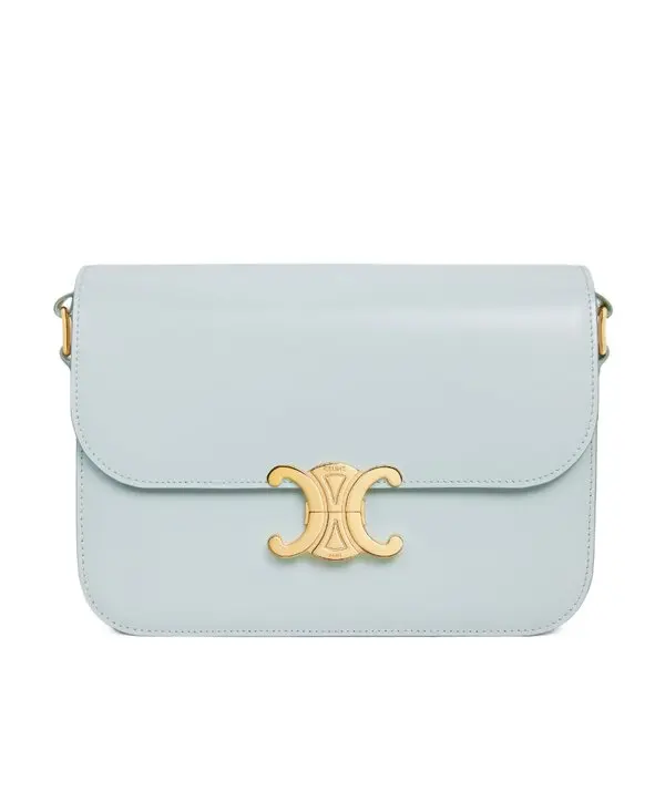 Celine Classique Triomphe Bag In Shiny Calfskin - Blue