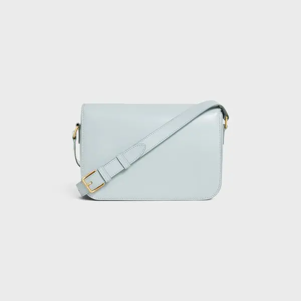 Celine Classique Triomphe Bag In Shiny Calfskin - Blue