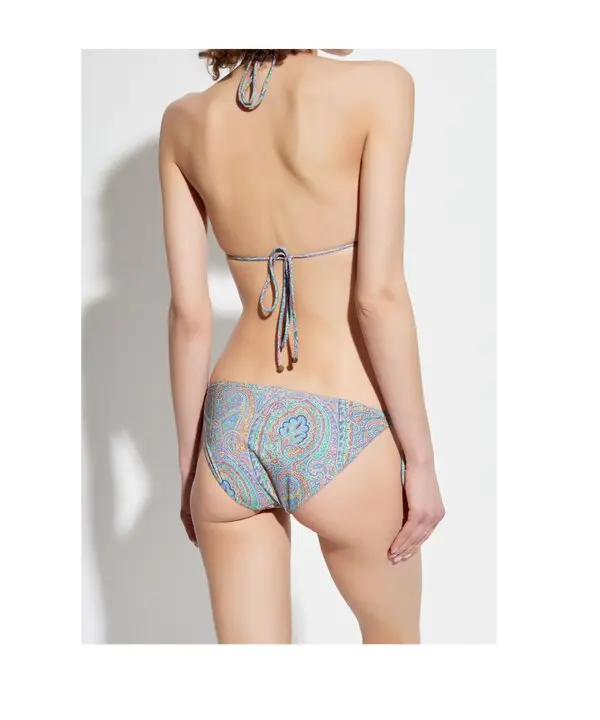 Etro Paisley Printed Triangle Bikini Set - Gray