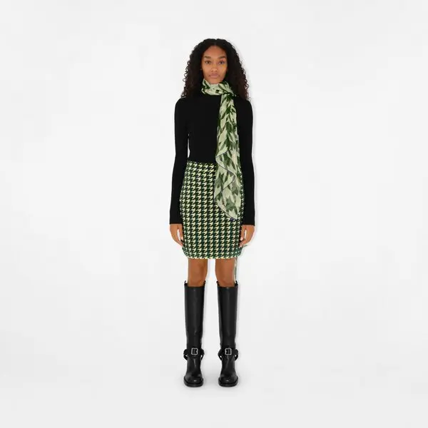Burberry Houndstooth Silk Scarf