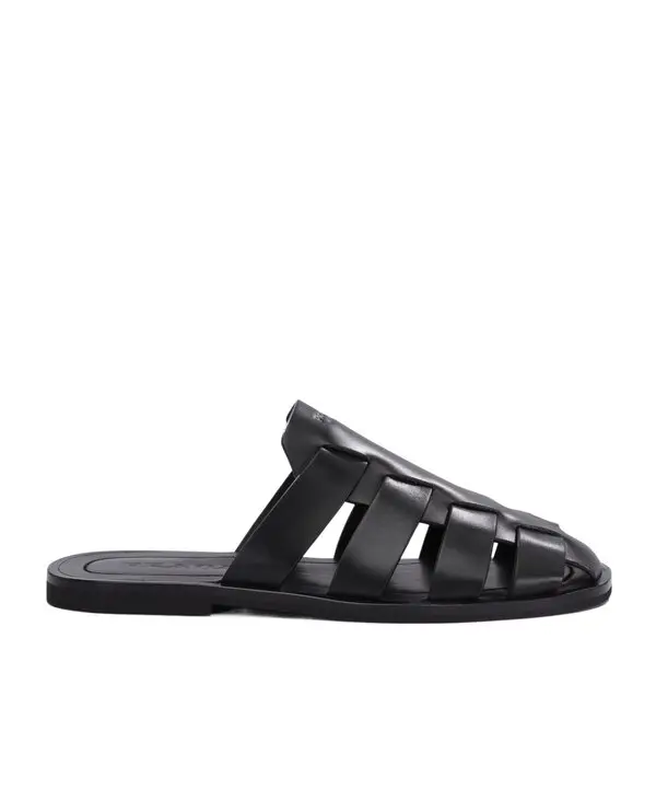 Prada Leather Fisherman Mules