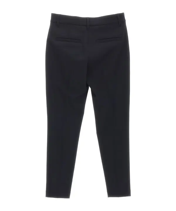 Brunello Cucinelli Mid Rise Cropped Trousers With Monili Chain Detail