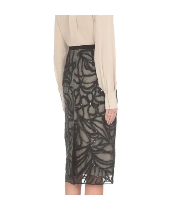 Brunello Cucinelli Embroidered Sequined Skirt