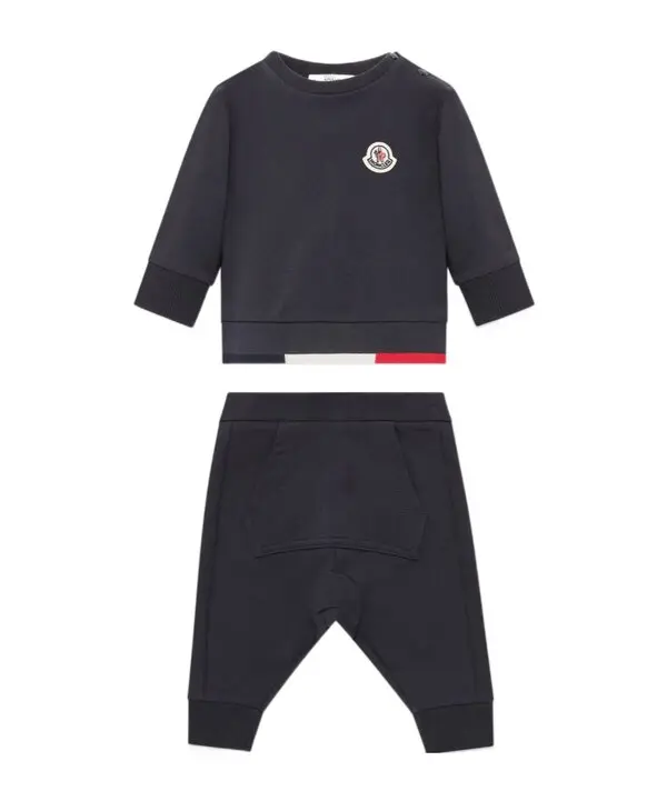 Moncler Tricolor Trimmed Tracksuit Set - Navy Blue