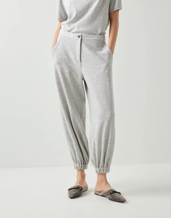 Brunello Cucinelli Cropped Cashmere Track Pants