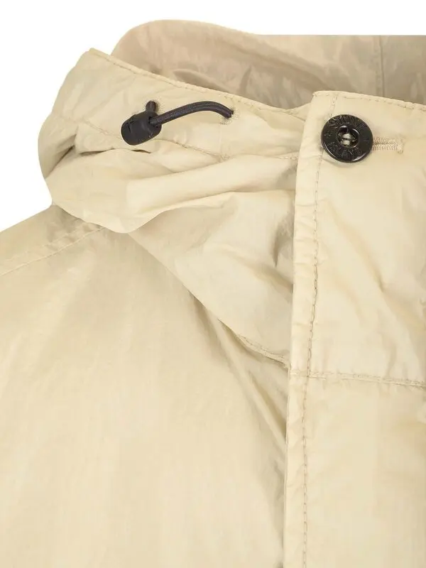 Stone Island Hooded Short Jacket With Logo Patch