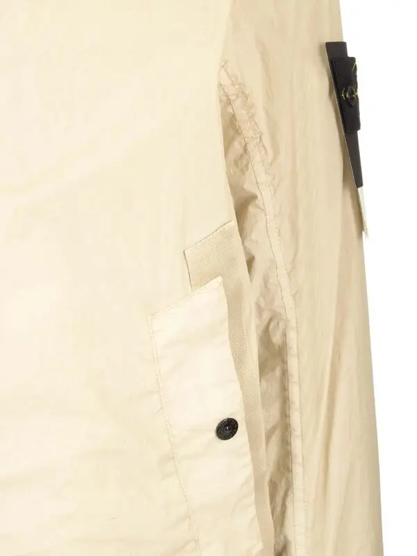 Stone Island Hooded Short Jacket With Logo Patch