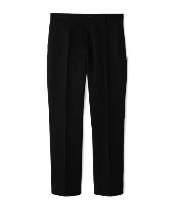 Burberry Logo Detailed Tapered Leg Trousers - Black
