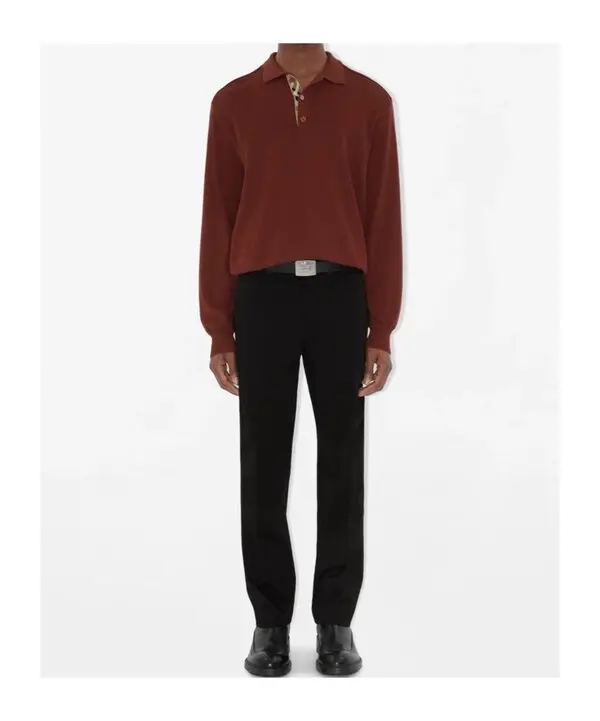 Burberry Logo Detailed Tapered Leg Trousers - Black