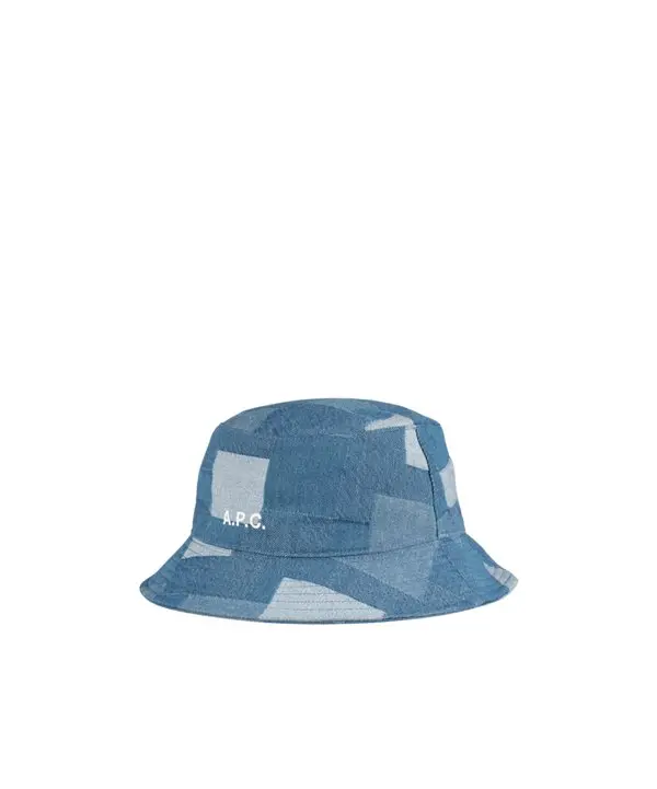 A.p.c. Denim Bucket Hat With Quilted Design - Blue
