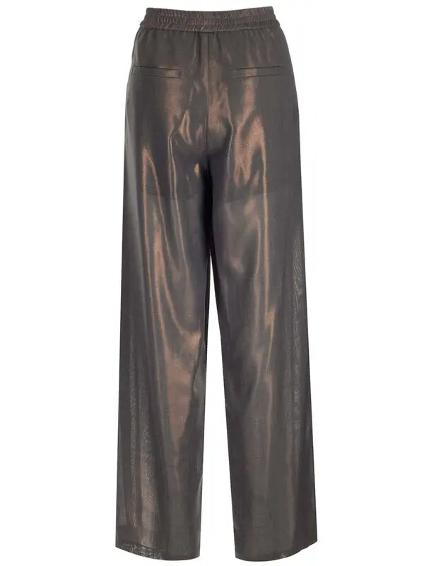 Brunello Cucinelli Metallic Wide-leg Trousers