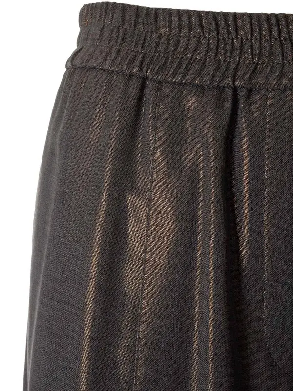 Brunello Cucinelli Metallic Wide-leg Trousers