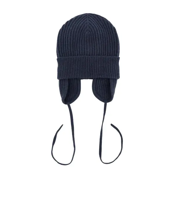 Brunello Cucinelli Ribbed Trapper Hat - Black