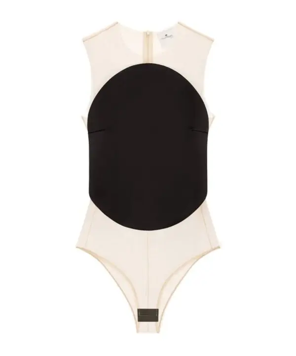 COURREGES Illusion Circle Sleeveless Bodysuit - Black