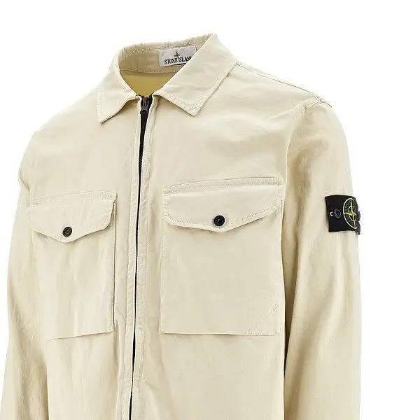 Stone Island Compass Patch Zipped Overshirt
