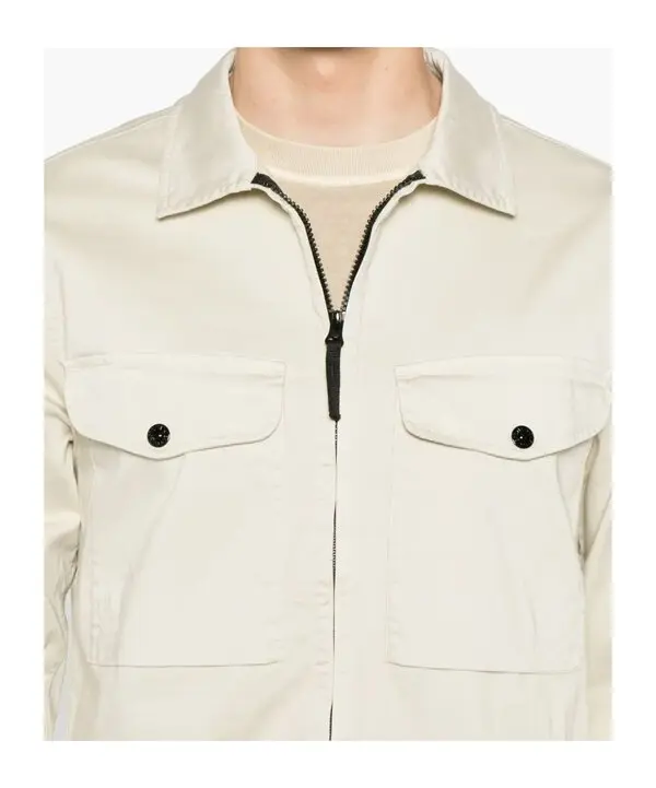 Stone Island Compass Patch Zipped Overshirt