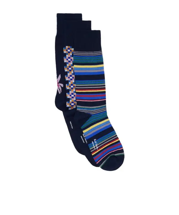 Paul Smith Three Pairs Of Mid-calf Socks - Black
