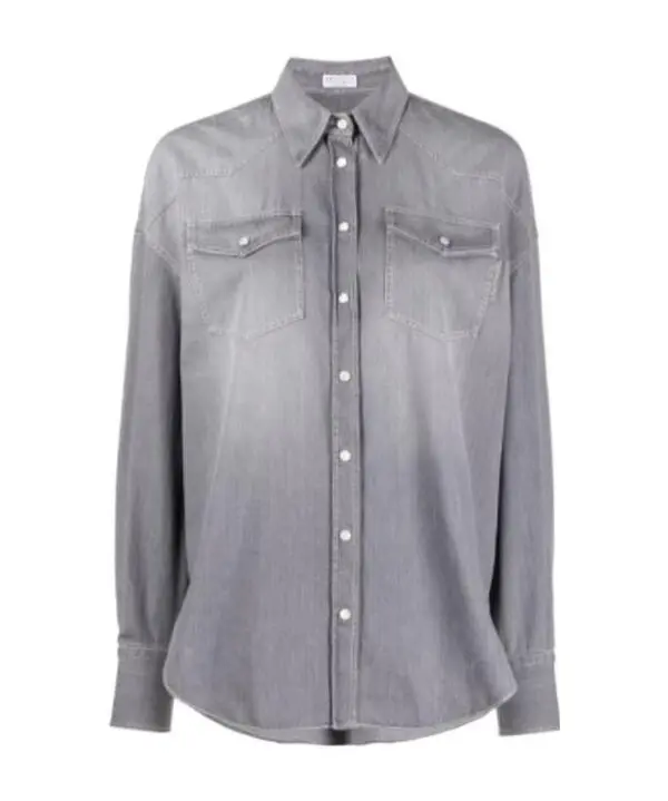 Brunello Cucinelli Distressed Denim Shirt