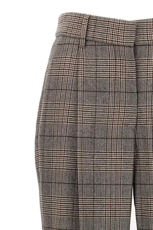 Brunello Cucinelli Checked Tailored Trousers - Gray
