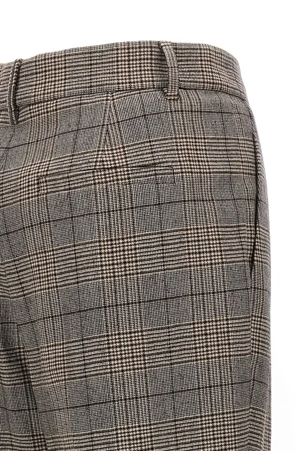 Brunello Cucinelli Checked Tailored Trousers - Gray