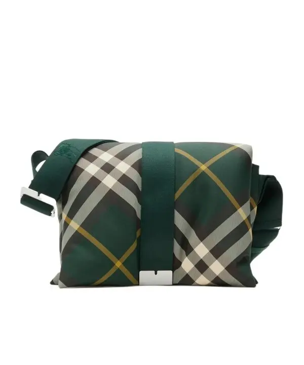 Burberry Checked Padded Messenger Bag - Green