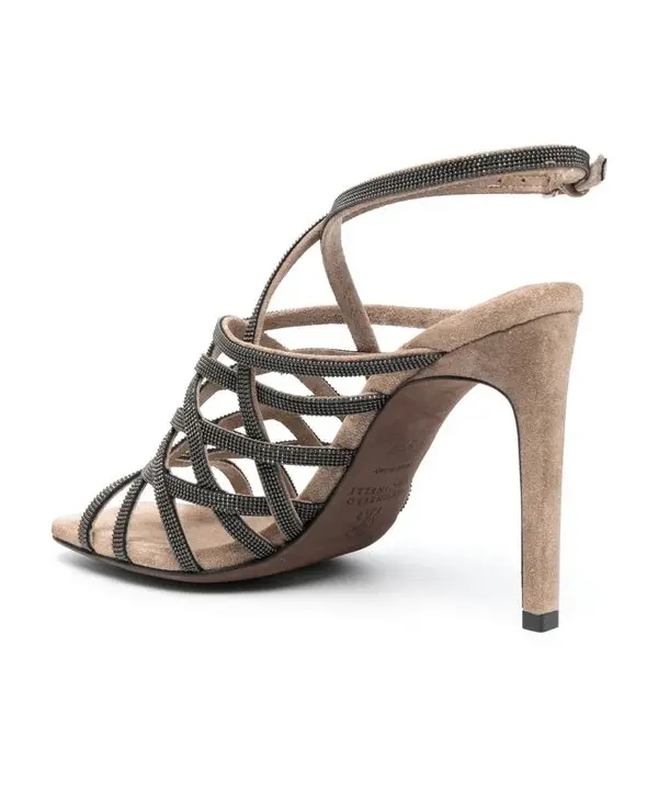 Brunello Cucinelli Strappy Caged High Heel Sandals