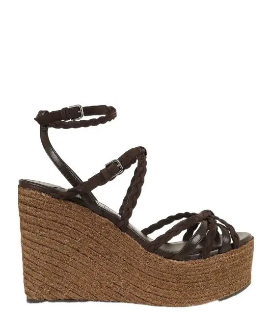 JIMMY CHOO Nyra 100 Wedge Heeled Sandals - Brown