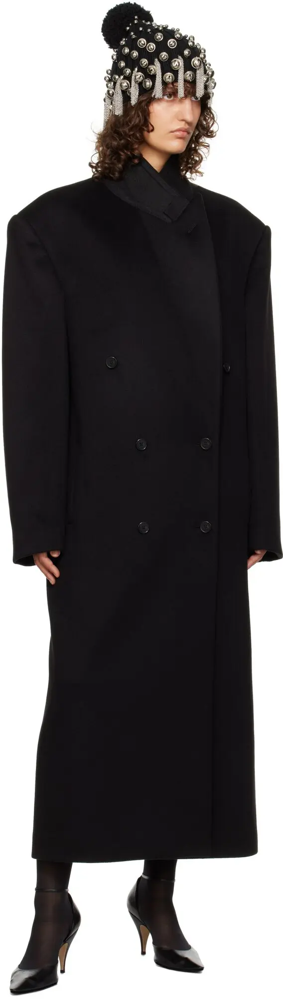 THE ROW Double-breasted Long Coat - Black
