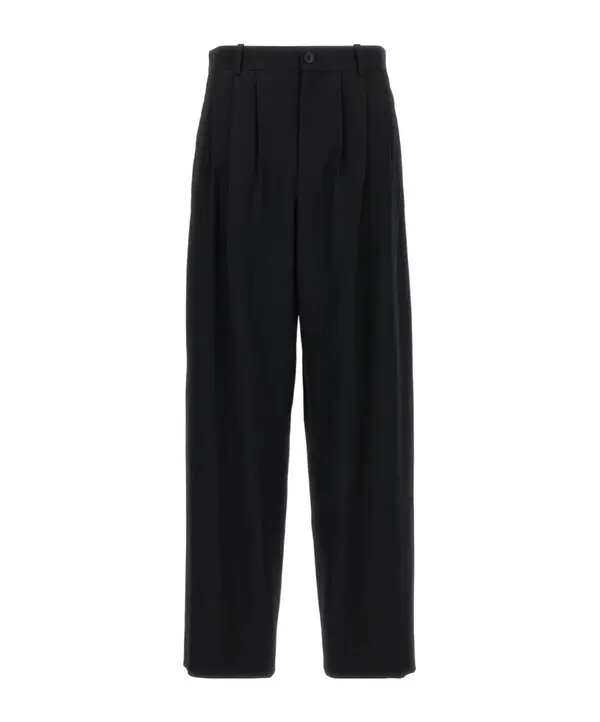 THE ROW Straight-leg Pleat-detailed Trousers - Black
