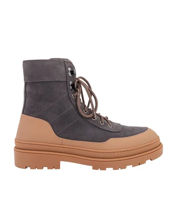 Brunello Cucinelli Two-tone Lace-up Ankle Boots
