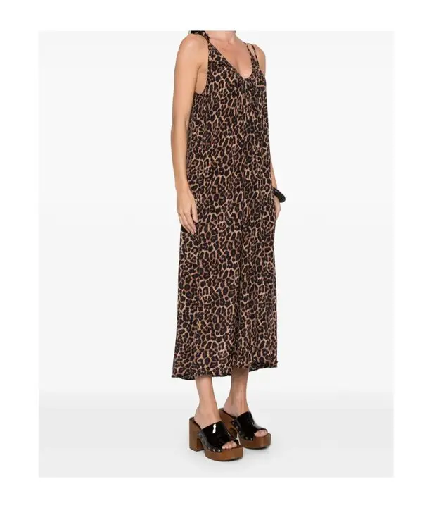 ANINE BING Leopard Print Sleeveless Maxi Dress