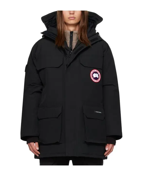Canada Goose Chest Logo-patch Parka Coat - Black